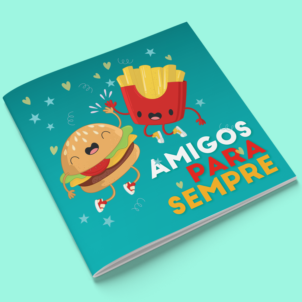 Álbum de Figurinhas Tema Amizade - Amigos Para Sempre - 21x21 cm